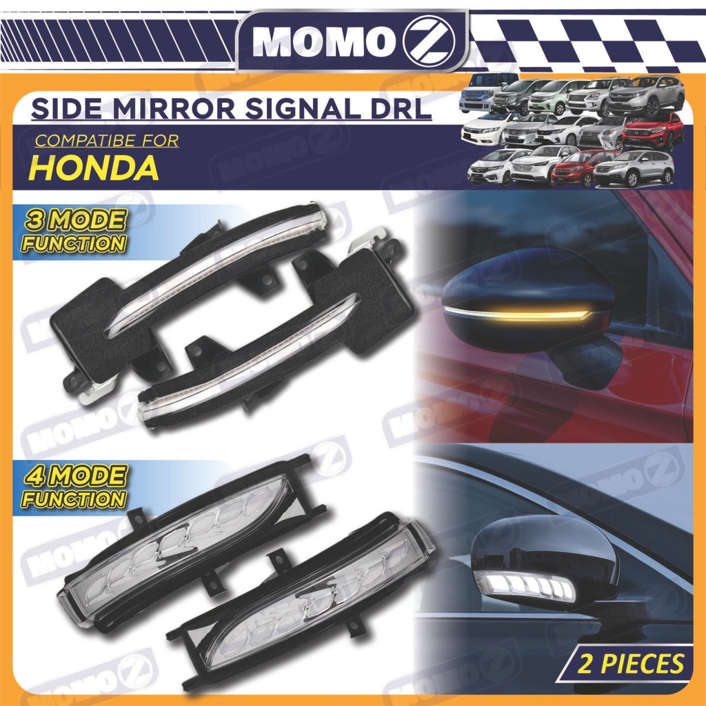 Car HONDA Dynamic Door Side Mirror LED Running Day Chrome Albino ...