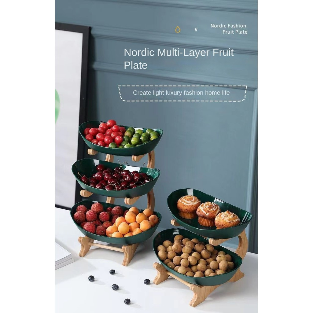 Contemporary Crystal Acrylic Fruit Tray, Transparent Multi-Level ...