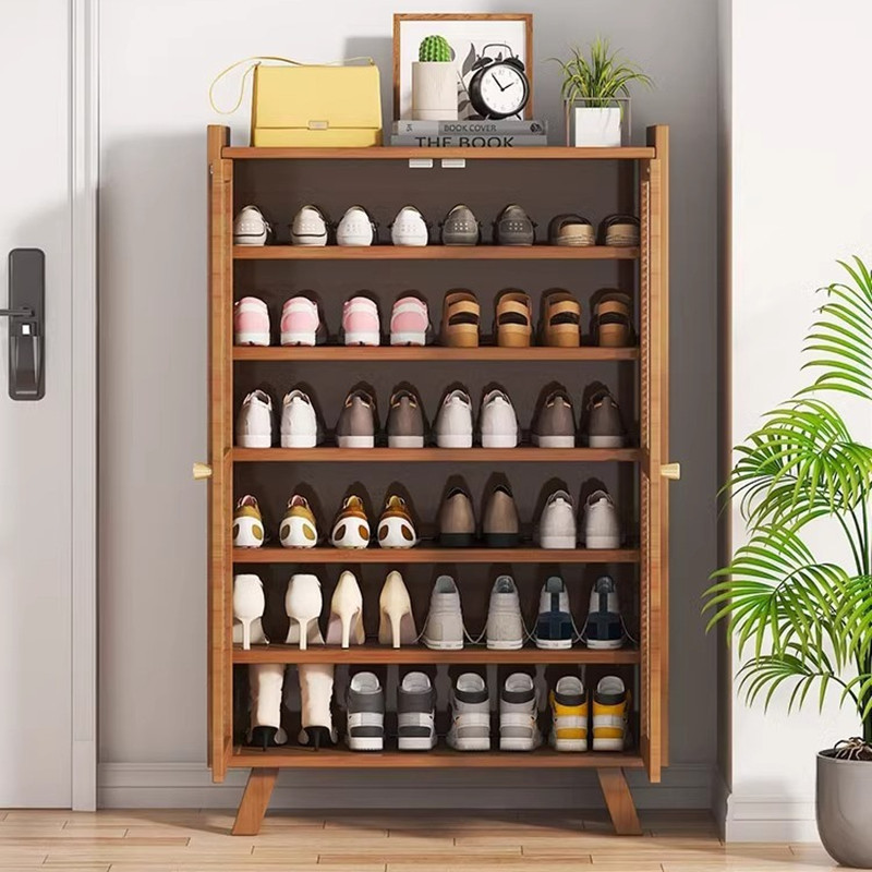 6 Layers Shoe Rack Outdoor Bamboo Shoe Rack Dustproof Cabinet Organizer ...