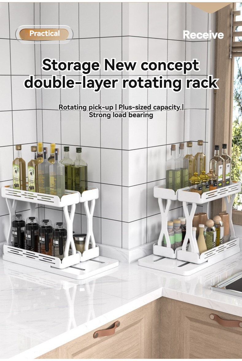 Kitchen Pull-Out Rotating Storage Rack Under Sink Organizer Multi ...