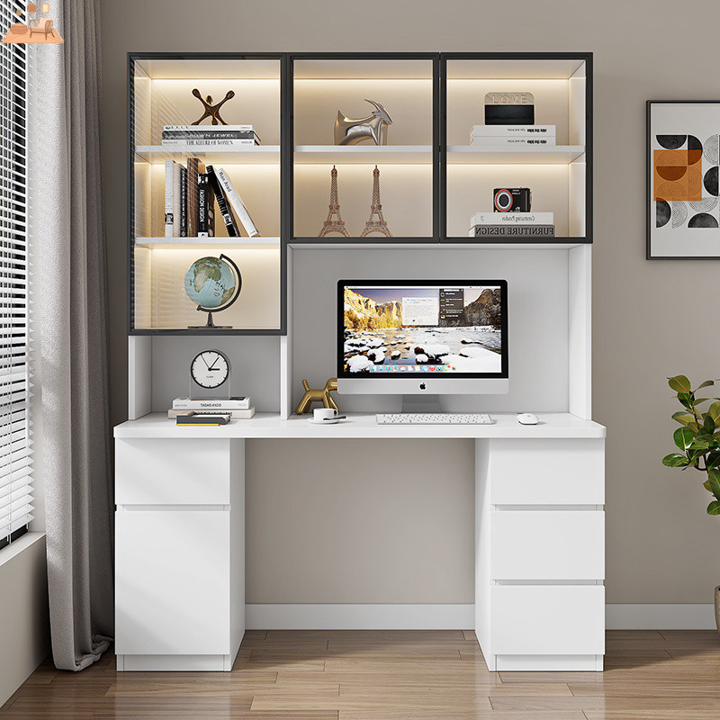 AB Desk Bookshelf Combination With Bookcase Integrated Home Desktop ...