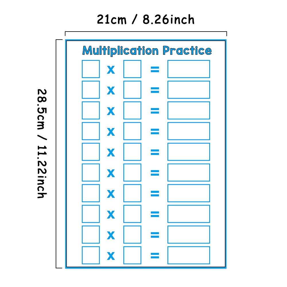 Multiplication Practice Educational Poster with Dry Erase Chart ...