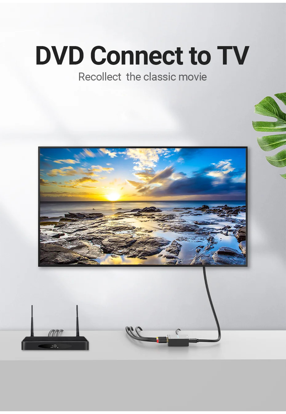 Vention AV to HDMI Converter HDMI to RCA Video Adapter with Mini USB ...