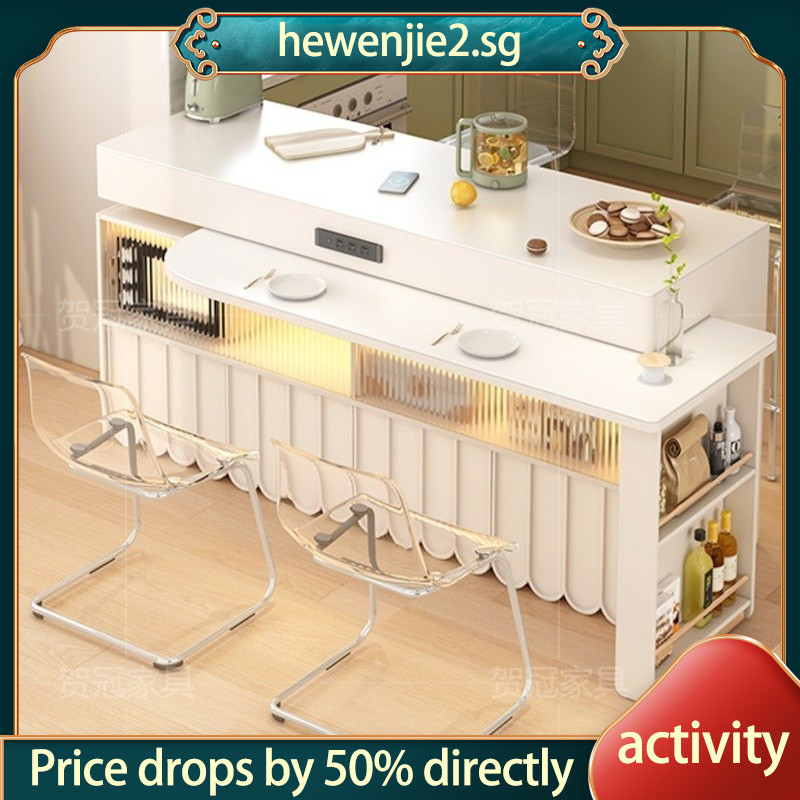 Island Dining Table Rock Slab Table Retractable Dining Integrated Open ...