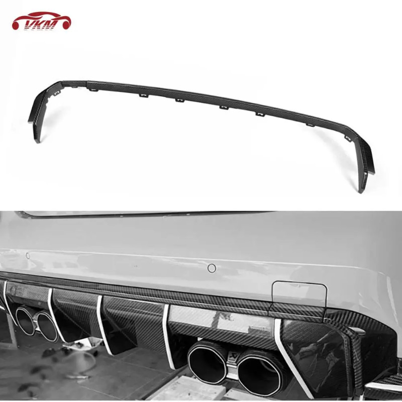 Dry Carbon Fiber Rear Diffuser Strip Rear Bumper Lip Trim Decoration ...