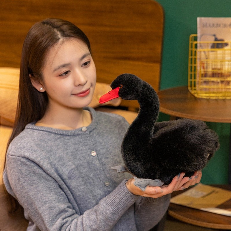 BCT White Swan Black Swan Plush Toy Cute Simulation Swan Pillow Soft ...