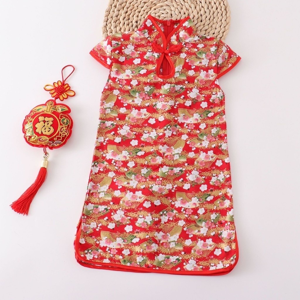 Chines New Year CNY Princess Dress Clothes Cheongsam Kids hanfu girl ...
