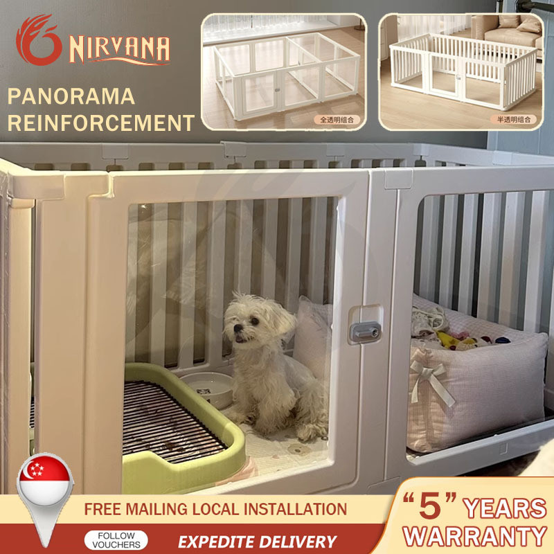 NIR Dog Cage Panoramic Cat Cage Large Space Playpen Splicing Rabbit ...