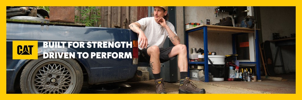 Caterpillar Men's Original Fit Logo Tee - Heather Grey/Firecracker ...