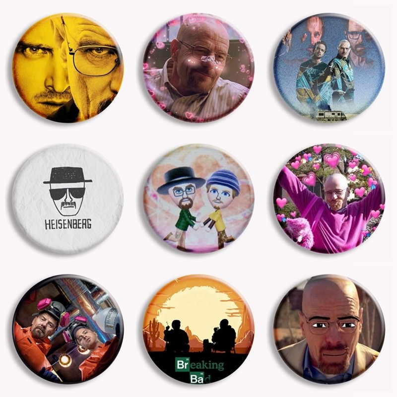 Classic TV Breaking Bad Button Pin Movie Letter Logo Tv Show Character ...