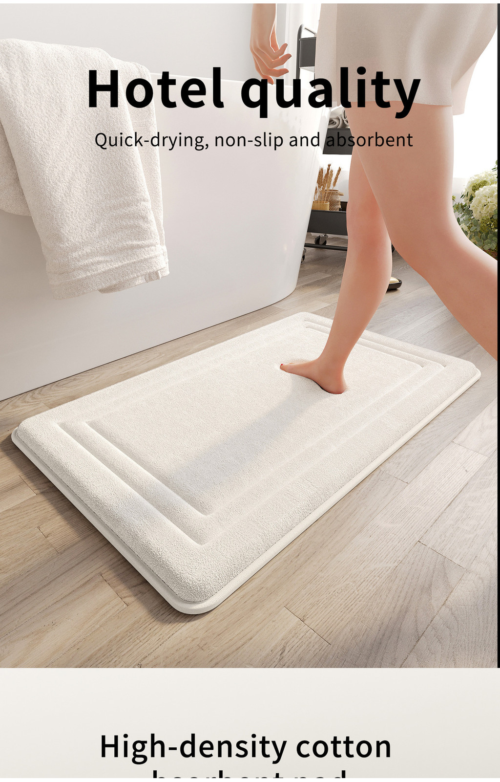 Ultra-Absorbent Memory Foam Bathroom Floor Mat Quick-Dry Non-Slip Thick ...