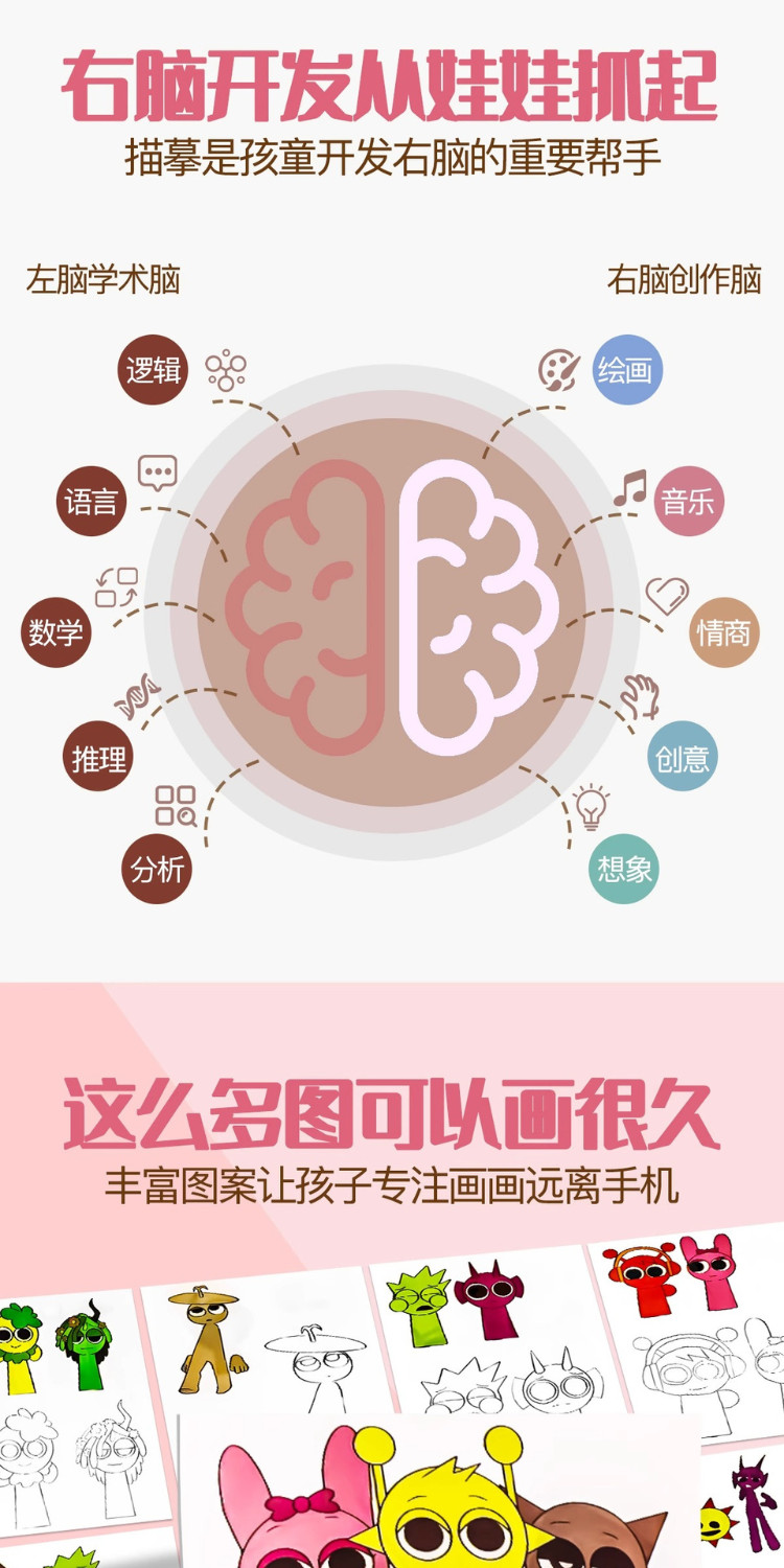 Rhythm Box Sprunki Tracing Book Painting Book Line Drawing Coloring ...