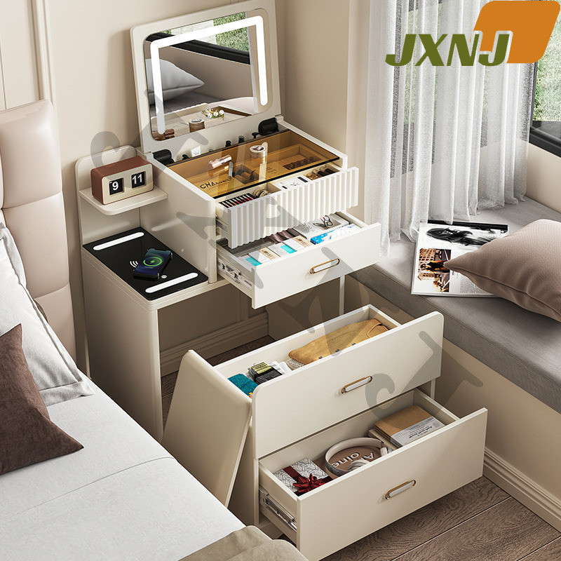Dressing Table Solid Wood Dressing Bedside Tab, Integrated Cream Sty ...