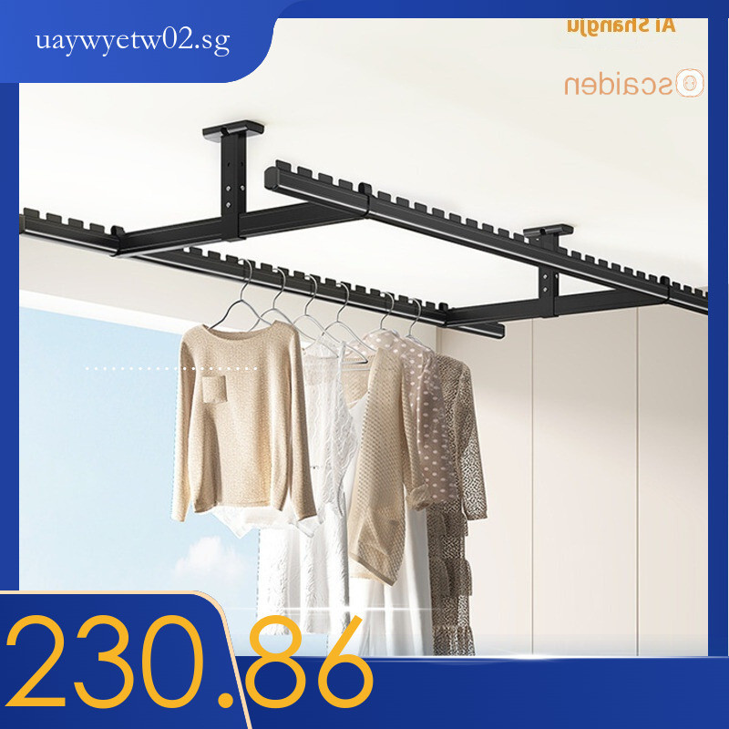 Drying Rack Clothes Rack Balcony Drying Fixed Aluminum Alloy Double ...