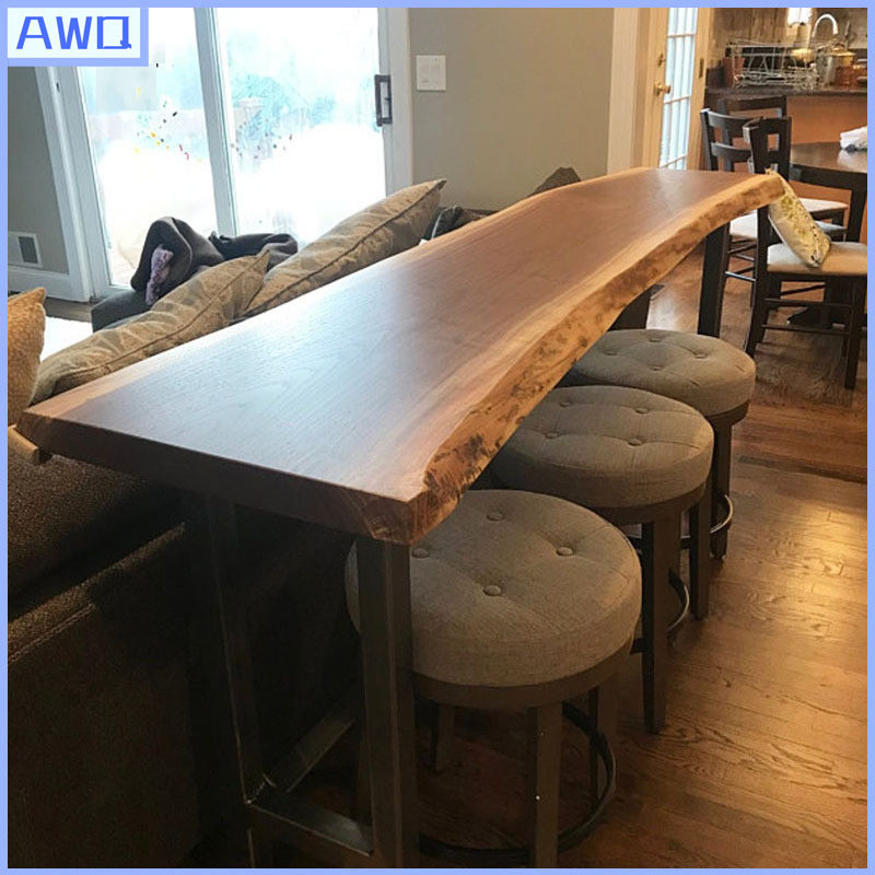 Solid Wood Bar Table Home Balcony Wall Narrow Table Long Table Bar High ...