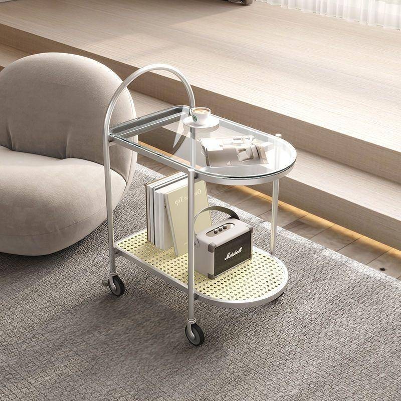 floor to ceiling trolley storage rack, sofa side table, movable snack ...