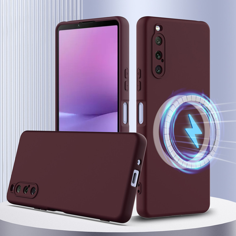 For Sony Xperia 1 10 VI Case ELVEV Soft Liquid Silicone Strap ...