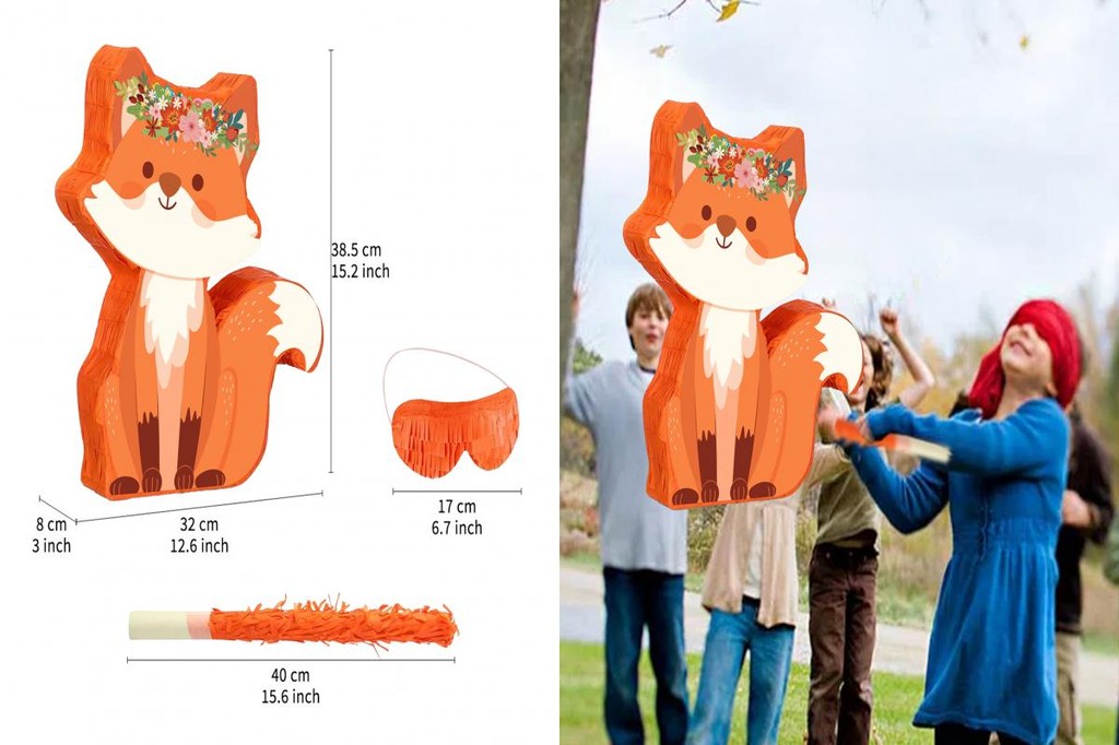 CAE| Fun Fox Pinata Set Fox Pinata Decoration Set Woodland Fox Birthday ...