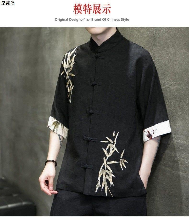 Chinese New Year Clothes 唐裝男 中國風上衣 Cheongsam Men Hanfu Cny Clothes ...
