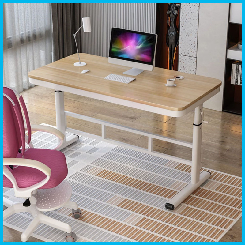 Adjustable Table New Walnut Color 100cm With Drawer Desk Home Liftable ...