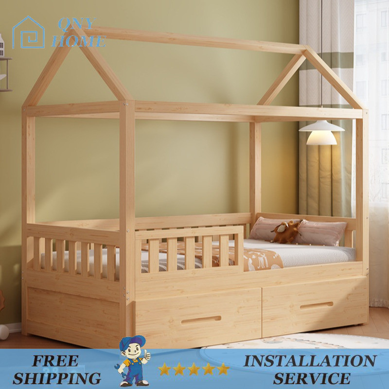 Solid Wood Children's Bed Boy Girl Princess Bed New Tree House Bed With ...
