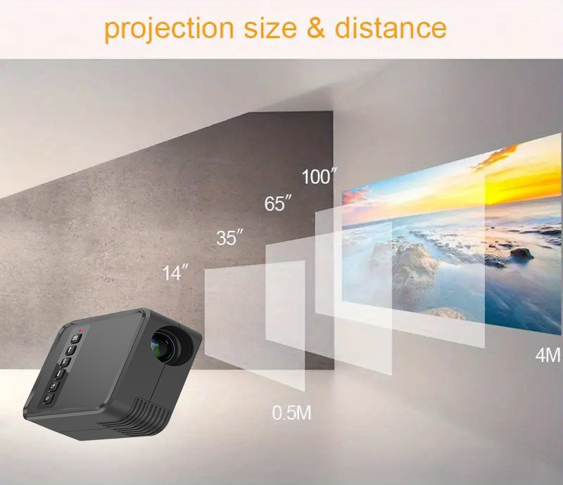 Portable Projector Home Theater 1080p Smart HD Home Wireless Projector ...