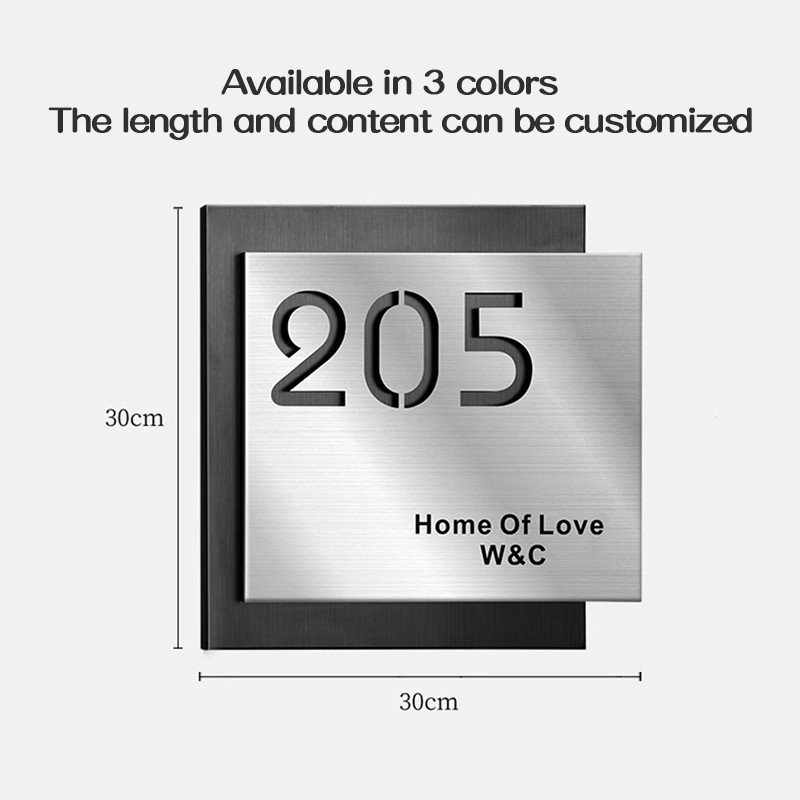 Stainless Steel Home Number Plate Outdoor House Number Plate Address ...