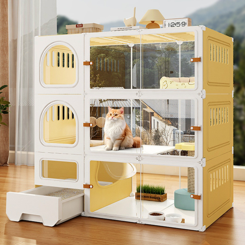 Cat Villa Cat Cage Super Large Free Space With Toilet Cat Bed Cat ...