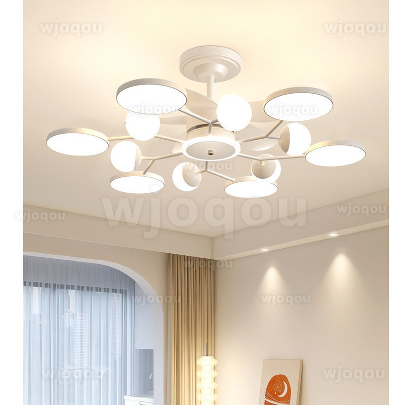 WJ Fan Pendant Light American Crystal Ceiling Fan Light Retro ...