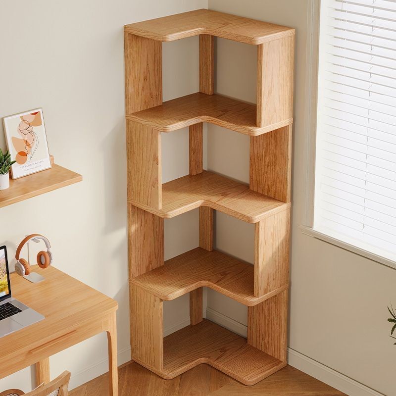 Solid Wood Corner Cabinet Floor-standing Bookshelf Shelf Living Room ...