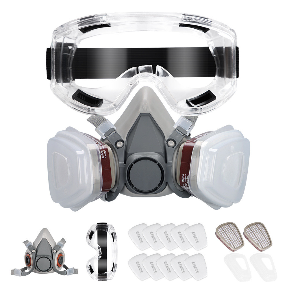 Spray Respirator Mask Set/ Protective Goggle Reusable for spray ...