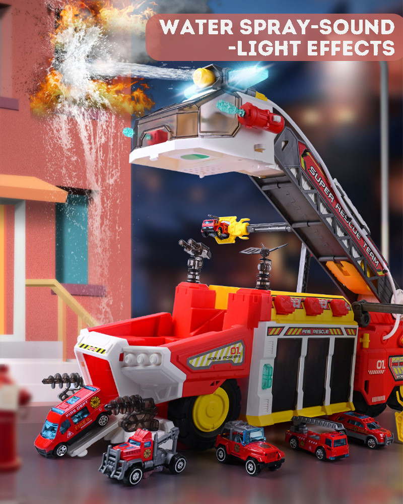 Fire Truck Fire Engine Toy Large Truck Toy Multifunctional Rescue Fire ...