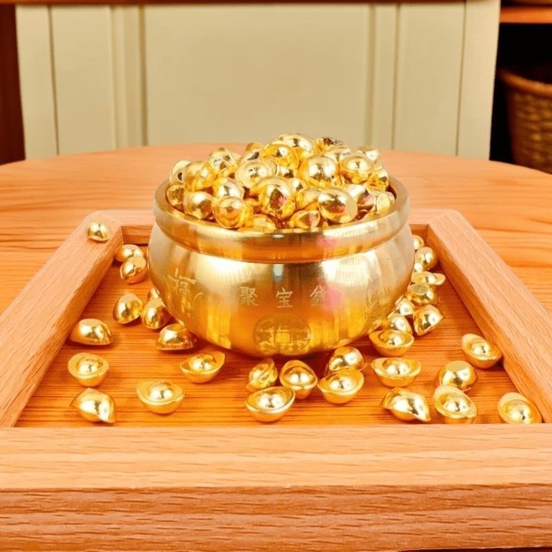 100 PCS Gold Ingot Imitates Gold Yuanbao Gathers Treasure Pots Filling ...