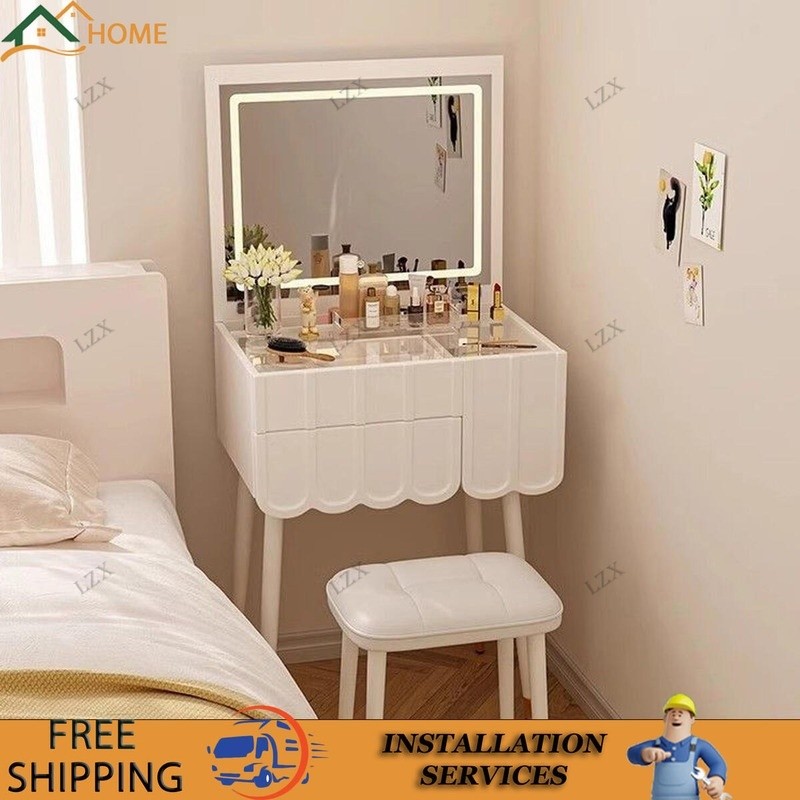 Dresser Multi-Functional Mini Dressing with Mirror for Small Makeup ...