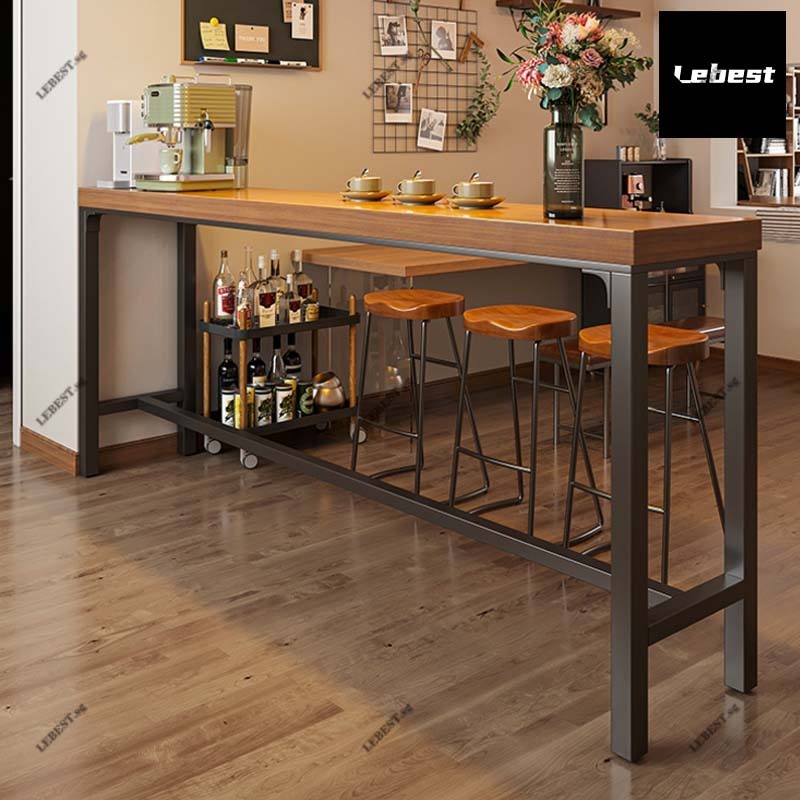 L·T Bar Table Solid Wood Bar Table Home Balcony Leisure Small Bar ...