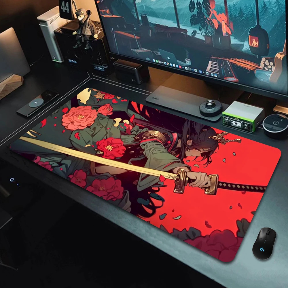 Japanese Samurai MousePad Large Gaming Accessories Mouse pad Gamer Desk ...