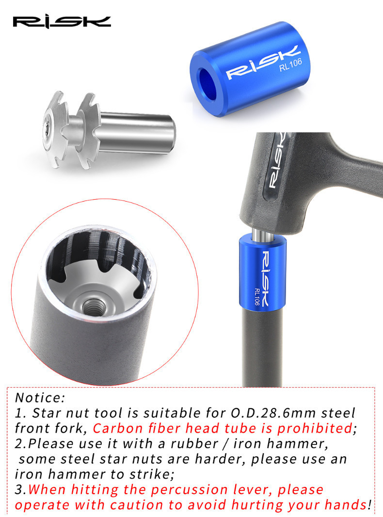 RISK Bicycle Fork Star Nut Removal And Installation Tool | Shopee Singapore