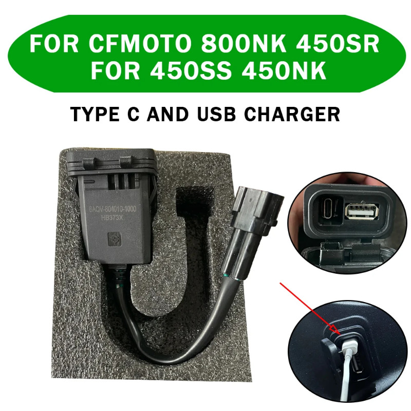 Motorcycle USB Power Transfer Interface Socket Type-C Impulse Port ...