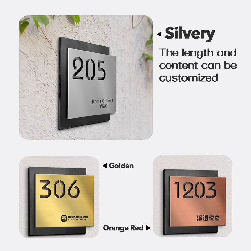 Stainless Steel Home Number Plate Outdoor House Number Plate Address ...