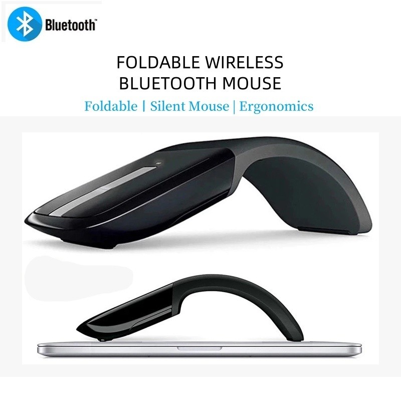 Foldable Silent Bluetooth Mouse Wireless Arc Touch Roller Mice Ultra ...