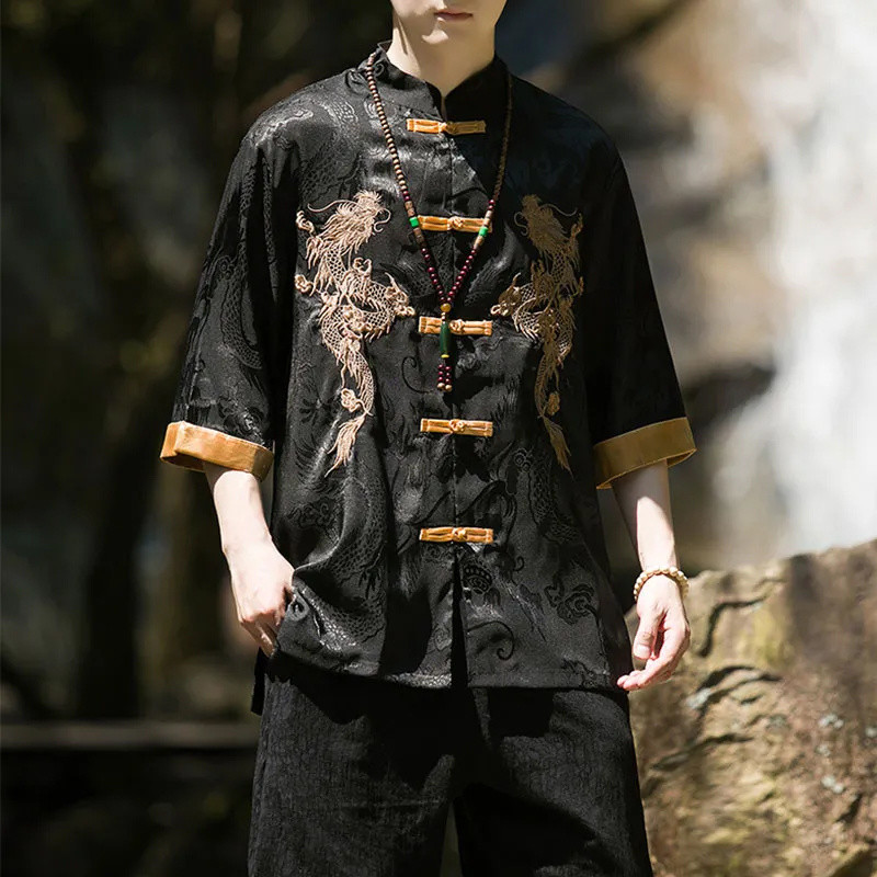Chinese New Year Clothes 唐裝男 中國風上衣 Cheongsam Men Hanfu Cny Clothes New ...