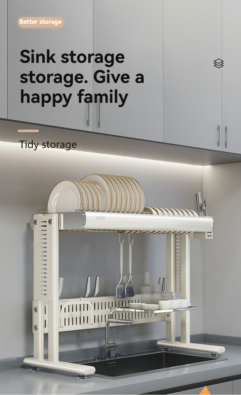 Household Kitchen Stainless Steel Kitchen Sink Shelf, Dish Rack ...