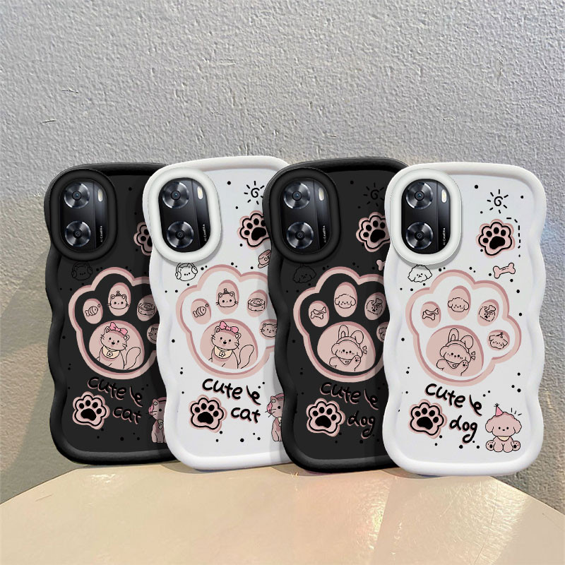 Cartoon Cute Dog Cat Claw Phone Casing For OPPO A58 A60 A74 A78 A79 A94 ...