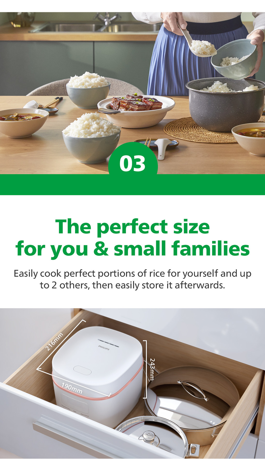 Philips Rice Cooker 3000 Series Mini Rice Cooker 0.54L HD3064/62 ...