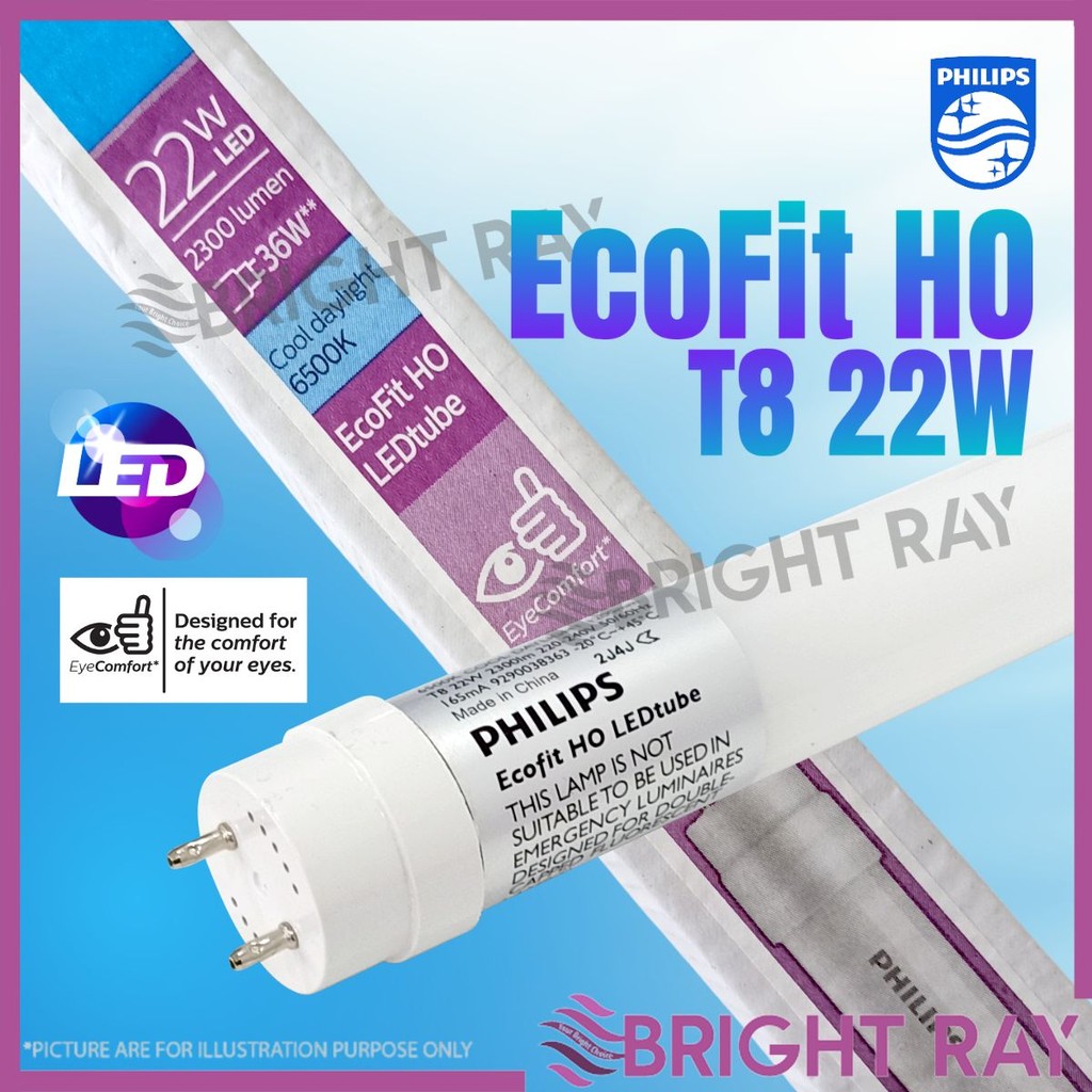 Philips T8 4Ft EcoFit LED Tube 22W Daylight Lampu Kalimantang LED Lampu Siling Ceiling Light ...