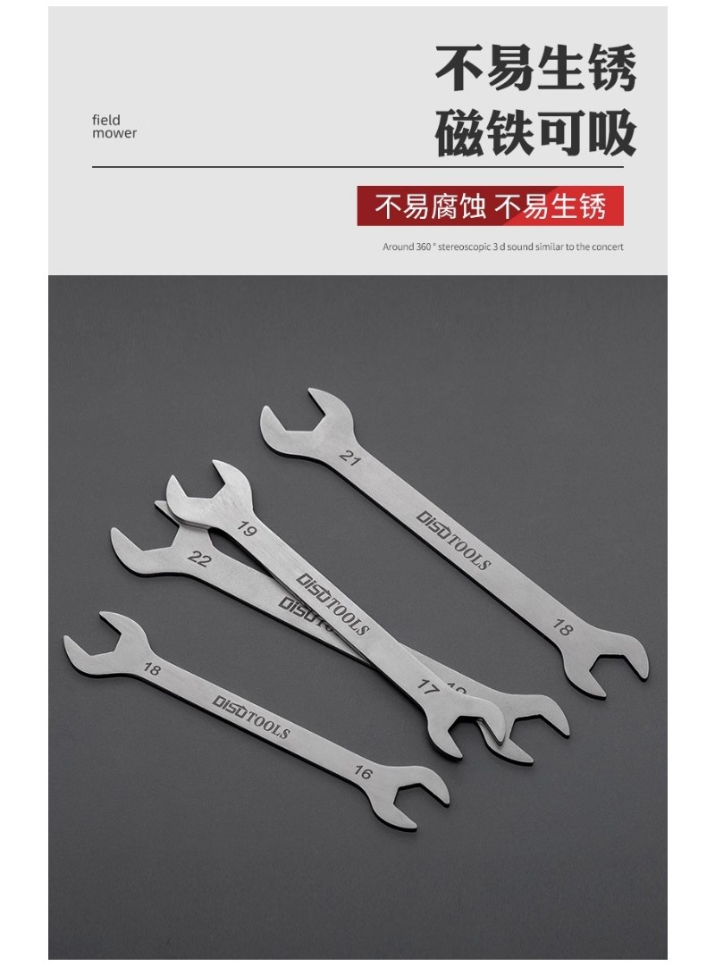 [Double Open Wrench] Stainless Steel Ultra-Thin Dull Wrench Auto Repair ...