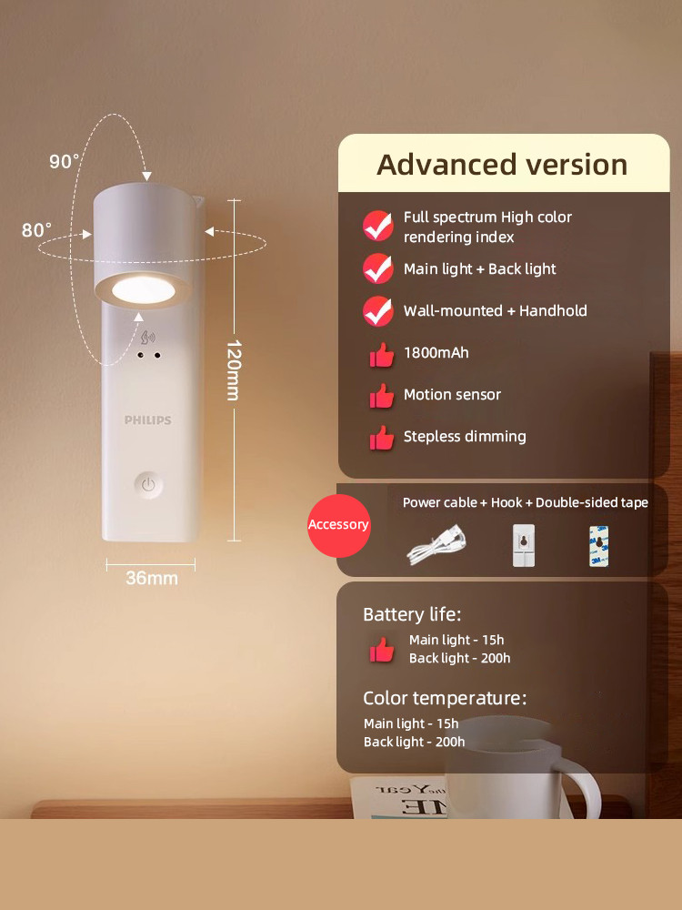 Philips Wall-mounted LED Light Flashlight RG0 Level | Shopee Singapore