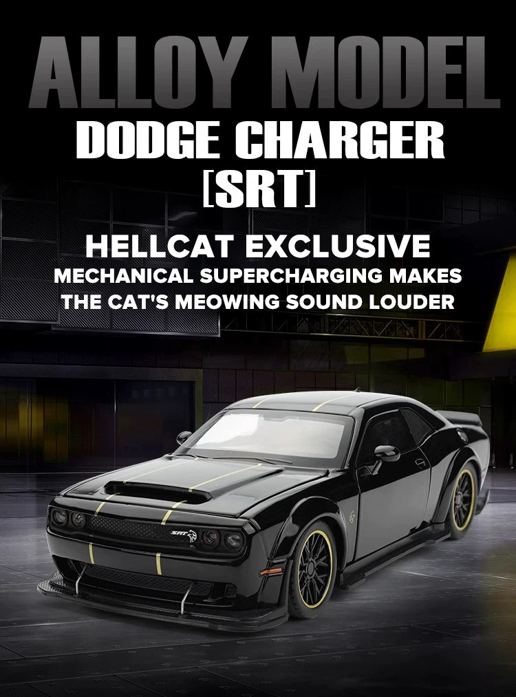 KLT 1:32 Dodge Hellcat Diecast Model Car Alloy Cars Toys Collection ...