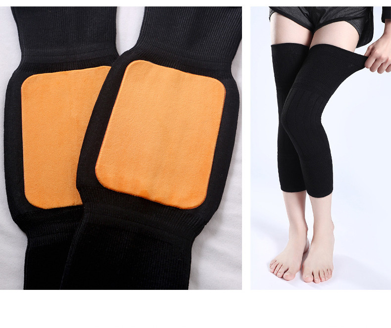 2PCS Winter Warm Wool Cashmere Leg Warmers Sleeves Thick Fleece Lined ...
