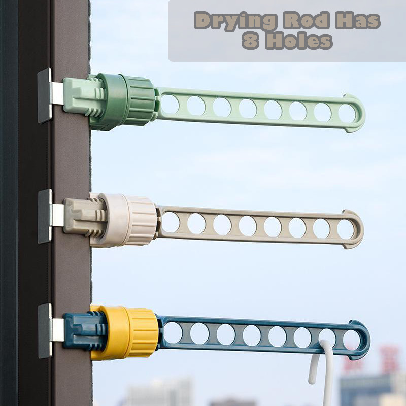 SNAP SECURE 》8 Holes Portable Window Frame Hanging Drying Rack Plastic ...